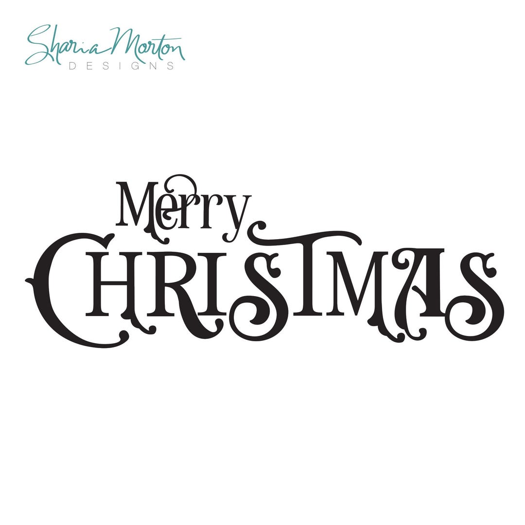 Merry Christmas SVG for Cricut and Silhouette, Festive Lettering Vinyl ...
