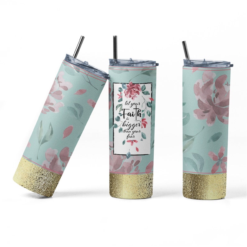 20 Oz Skinny Tumbler Sublimation Design Template Bible Verse, Christian ...