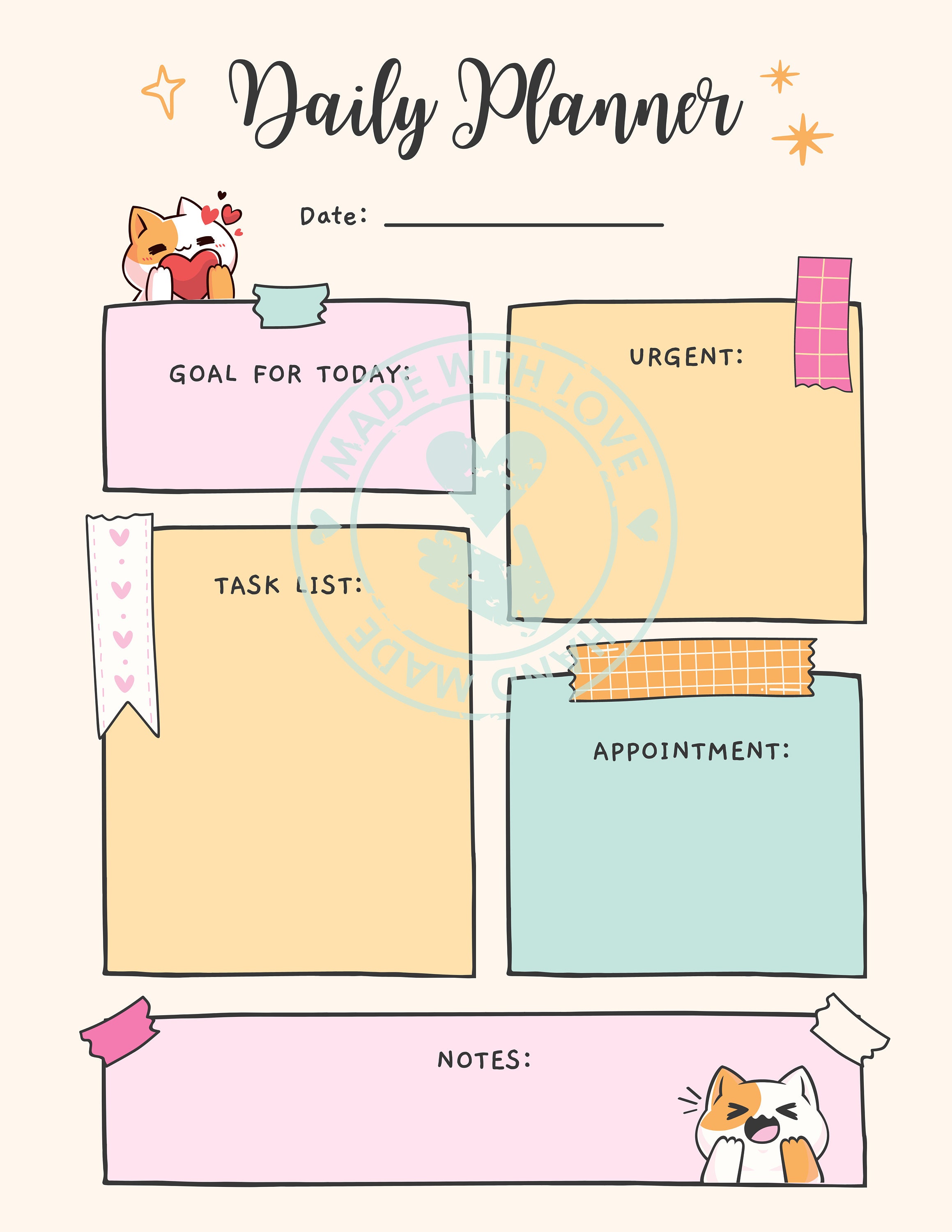 Kawaii Daily Planner - Etsy