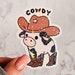 Cowdy Holographic Sticker, Western Rodeo Themed Water Resistant Decal ...