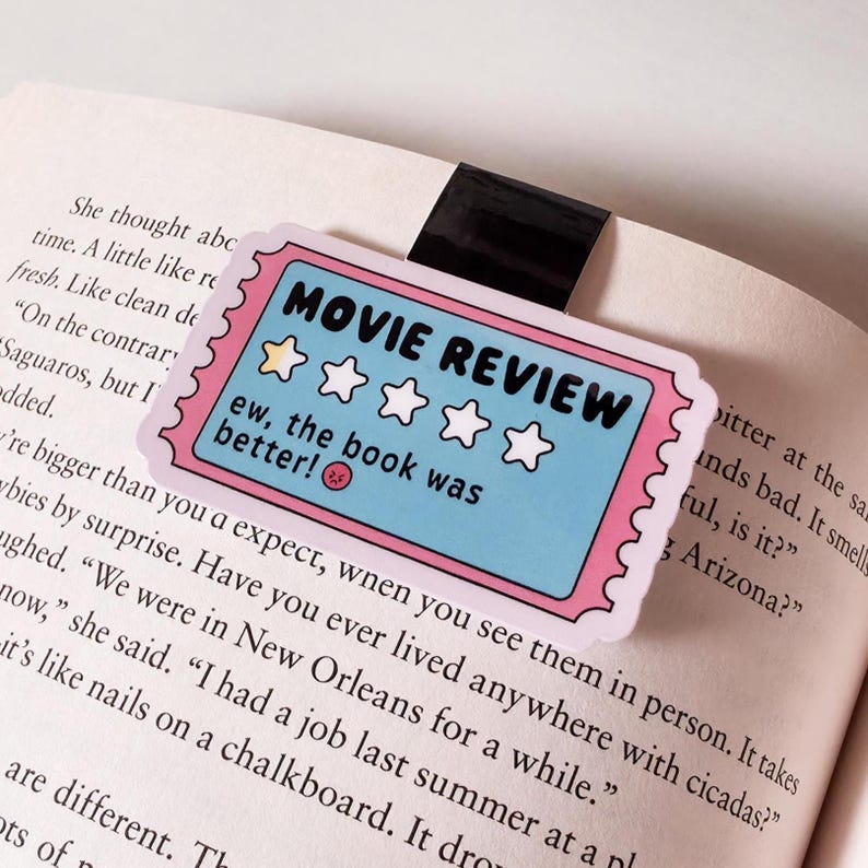 Movie Review Ticket Magnetic Bookmark: Bookworm Gift - Etsy