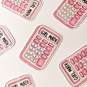Girl Math Calculator Holographic Sticker: Funny Trendy Laptop Decal - Etsy