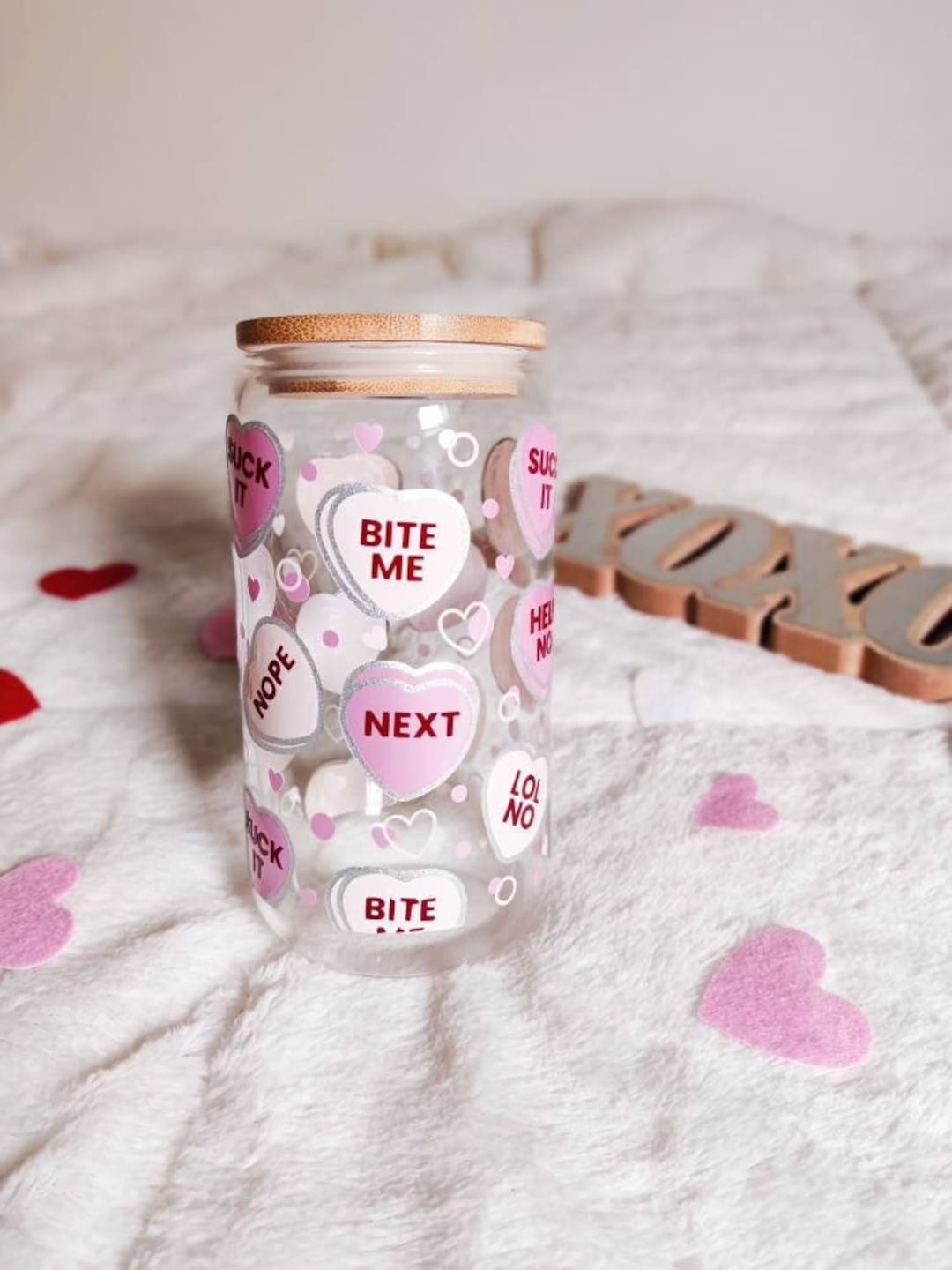 Valentine Conversation Hearts, Valentine's Day Candy Cup, Gift for Her ...