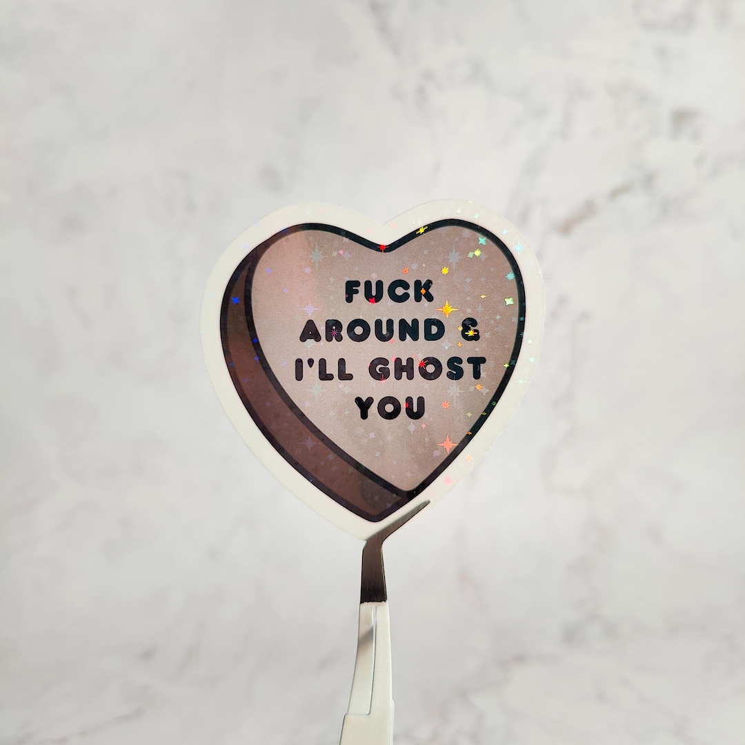 Spooky Candy Heart Holographic Sticker, Explicit Halloween Gift - Etsy