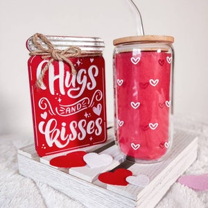 Valentine's Day Mini Hearts Coffee Cup With Bamboo Lid and Straw, Be My ...