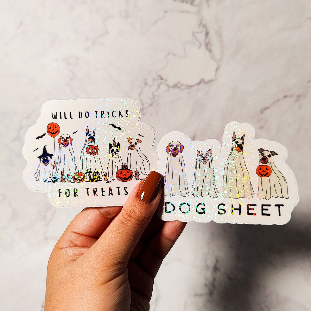 Ghost Dog Holographic Sticker, Iced Coffee Sticker, Easy Peel, Water ...