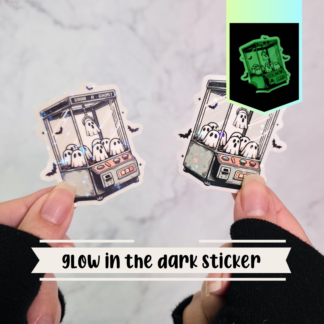 Holographic Ghost Claw Machine Sticker: Water Resistant, Retro Arcade ...