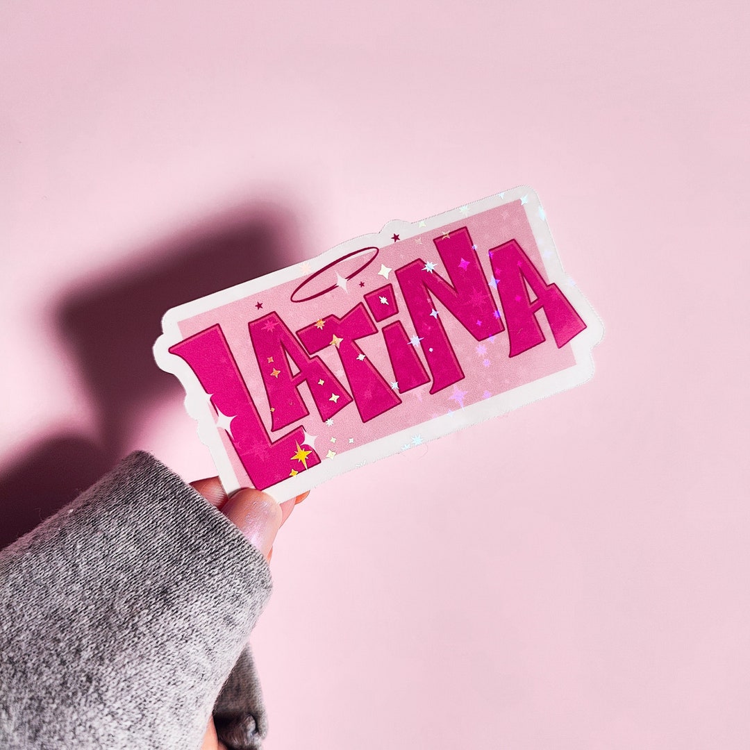 Latina Holographic Sticker, Water Resistant Sticker, Doll Inspired Font ...