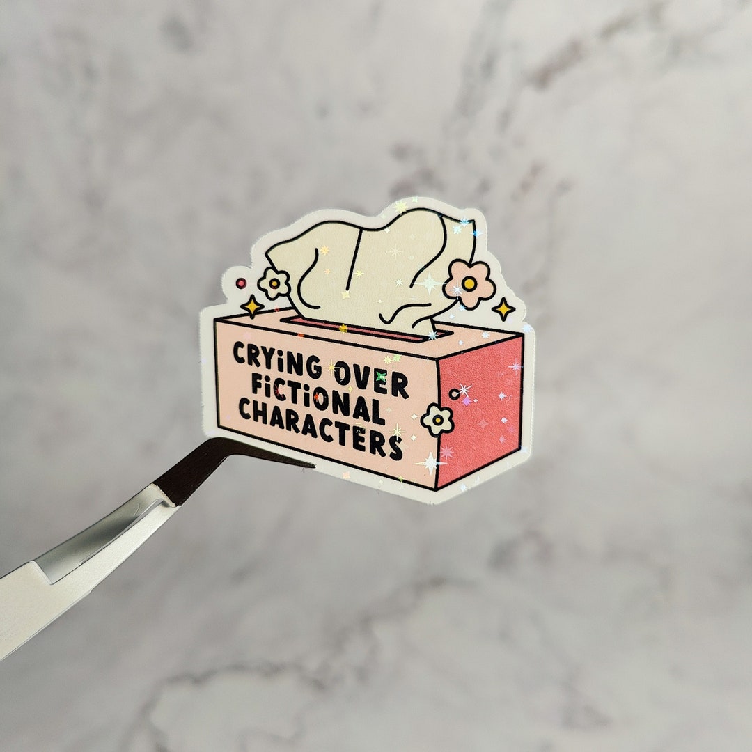 Crying Over Fictional Characters Sticker: Holographic Tissue Box Decal ...