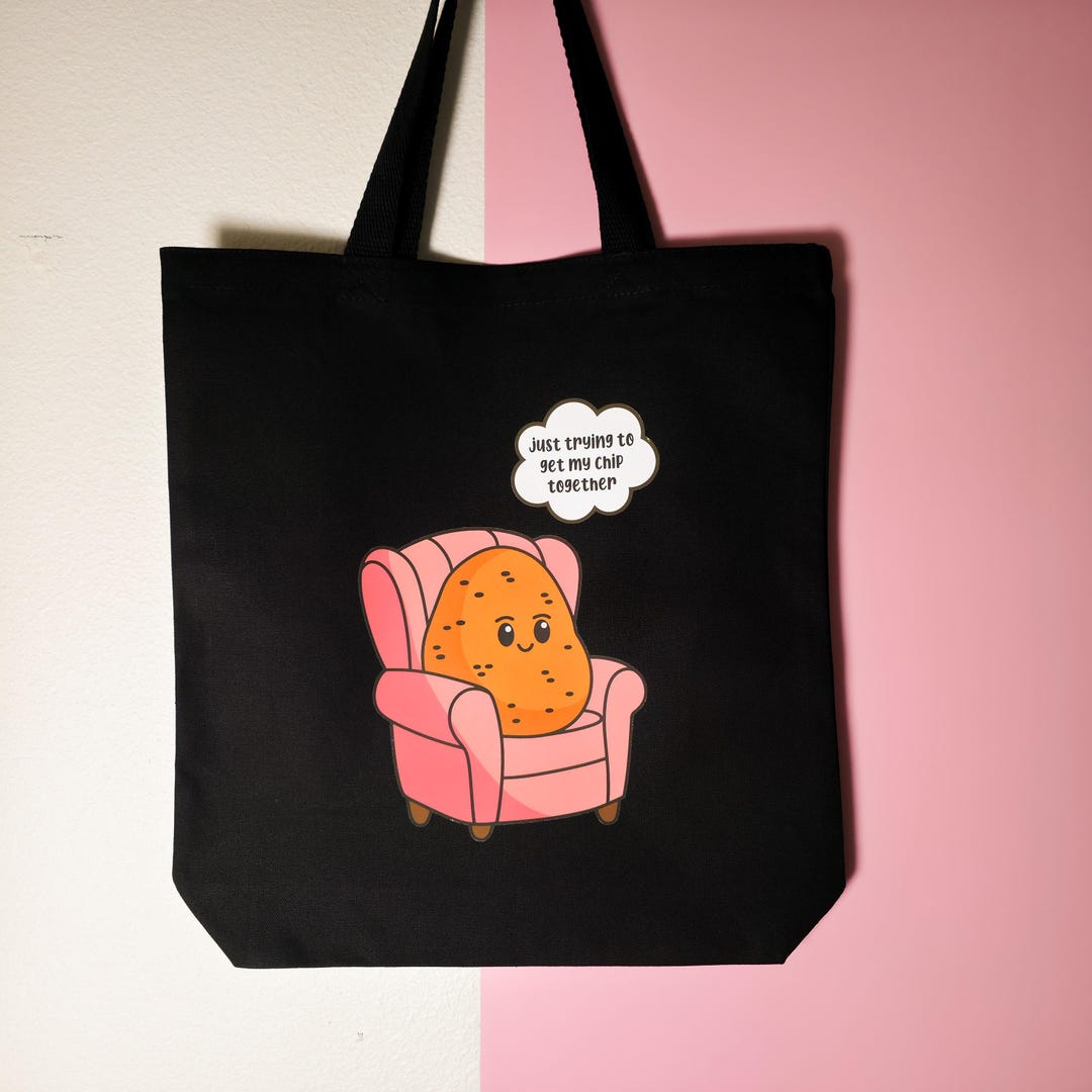 Cute Potato Getting Chip Together Tote Bag, Farmers Market Tote, Small ...
