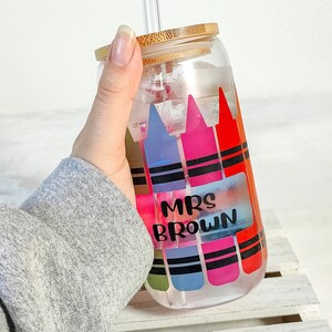 Crayon Color Changing Coffee Glass Cup, Teacher Appreciation Gift, Back ...