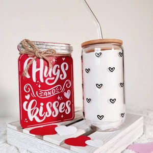 Valentine's Day Mini Hearts Coffee Cup With Bamboo Lid and Straw, Be My ...