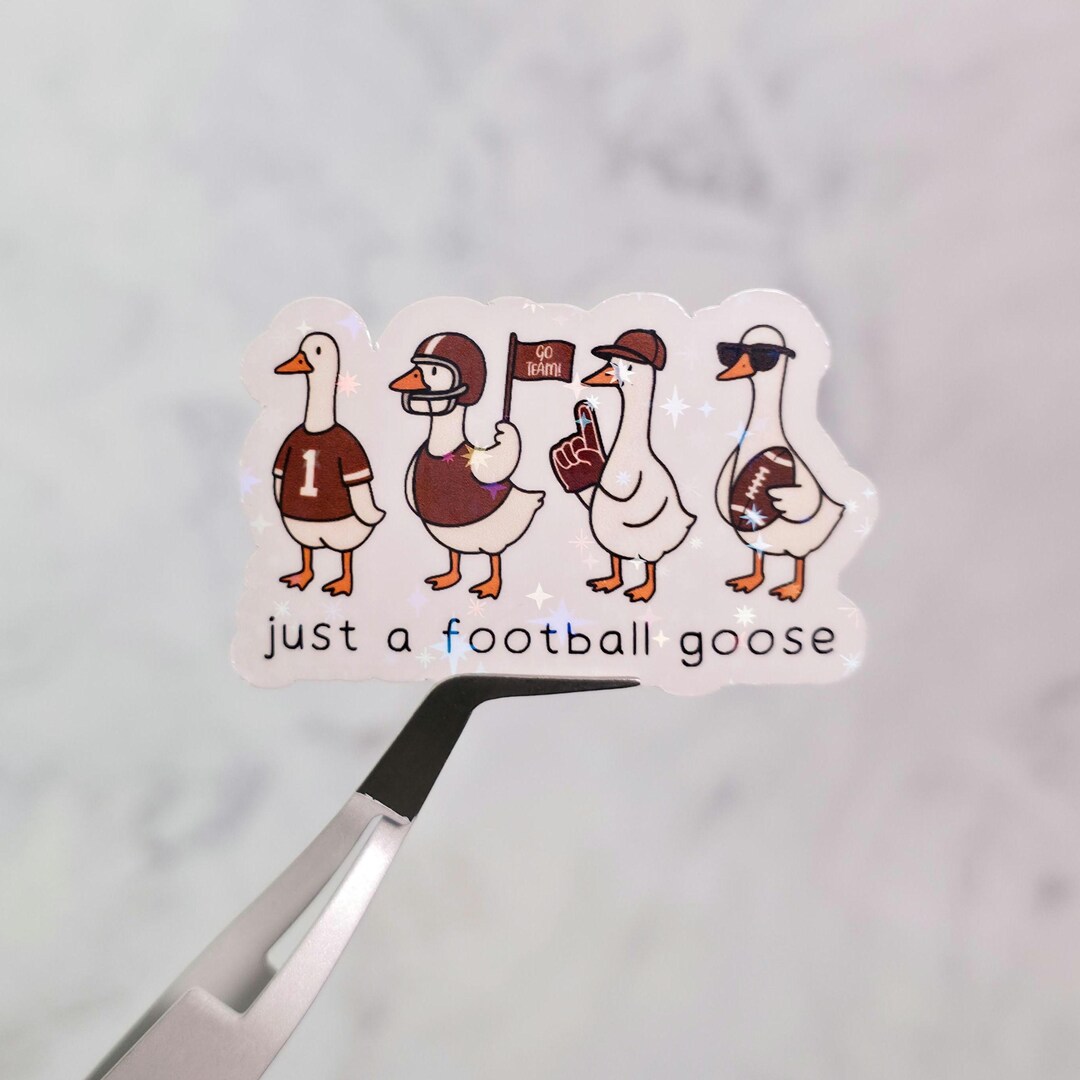Football Goose Holographic Sticker: Water Resistant Autumn Decor - Etsy