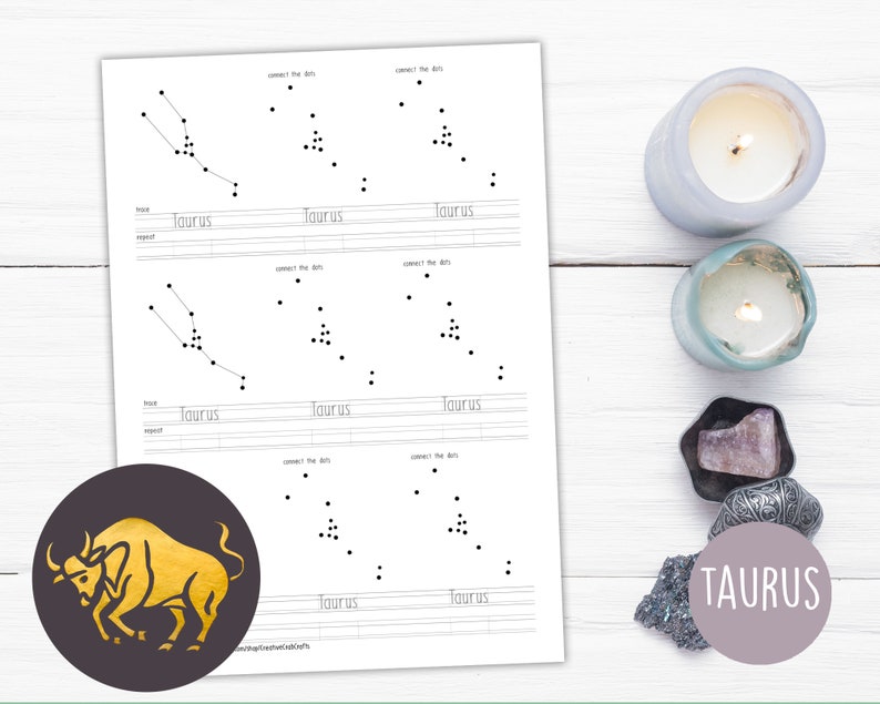 Zodiac Constallation Practice Sheet, Hand Lettering, Drawing Practice ...