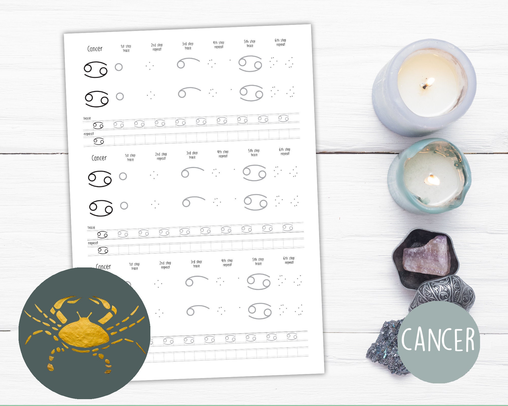 Zodiac Sign Symbols Practice Sheet Hand Lettering Drawing - Etsy