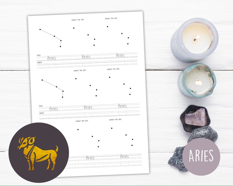Zodiac Constallation Practice Sheet, Hand Lettering, Drawing Practice ...
