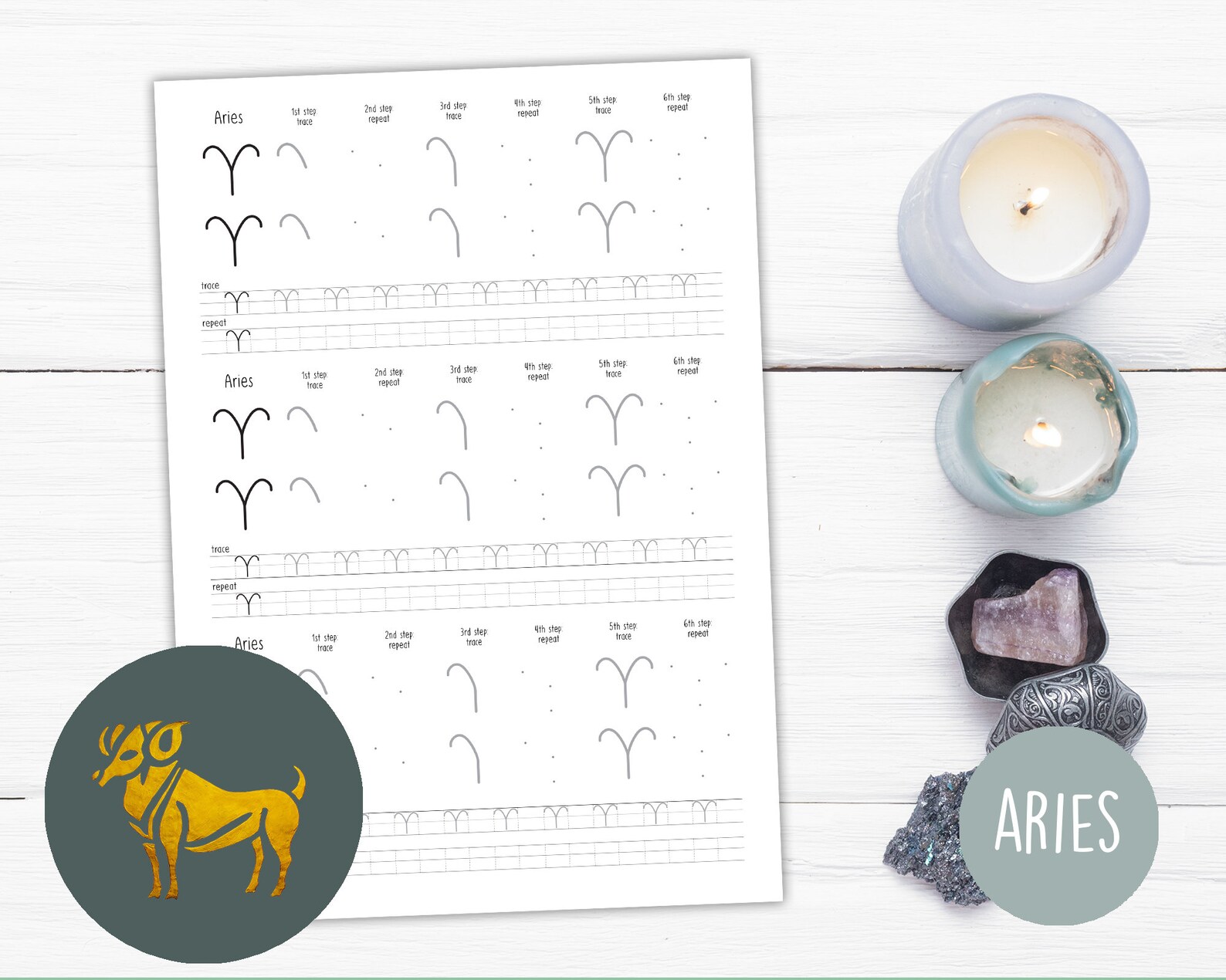 Zodiac Sign Symbols Practice Sheet, Hand Lettering, Drawing Practice ...