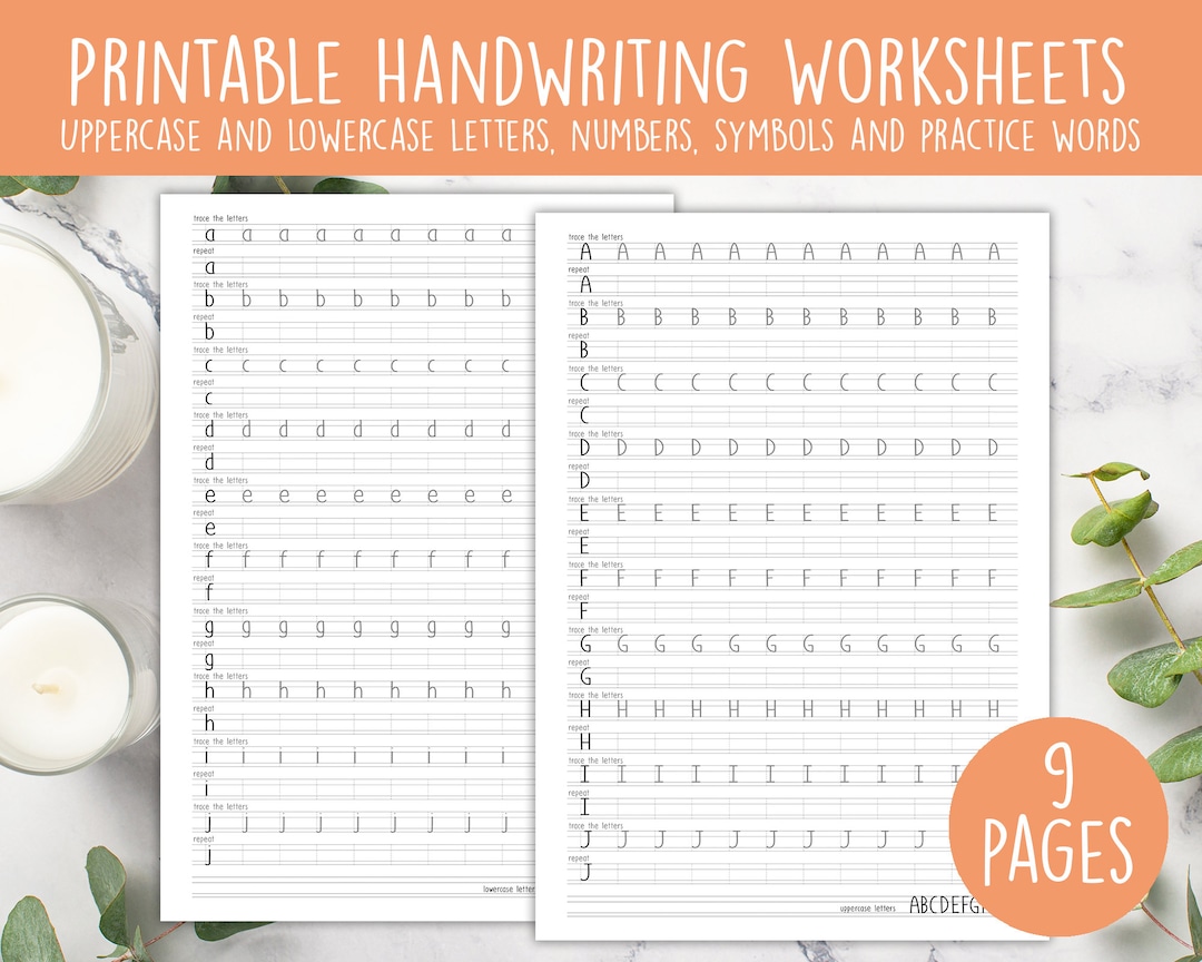 Printable Handwriting Worksheet, Hand Lettering, Handwriting Practice ...