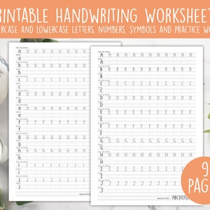 Printable Handwriting Worksheet, Hand Lettering, Handwriting Practice ...