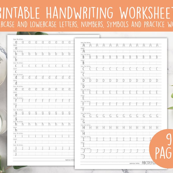 Handwriting Worksheet - Etsy Canada