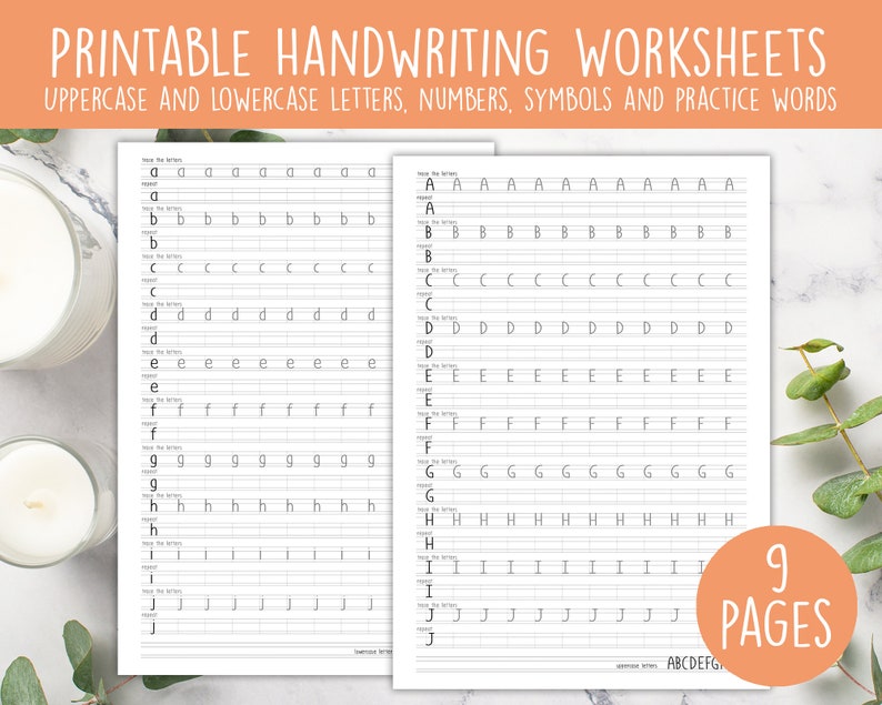 Printable Handwriting Worksheet, Hand Lettering, Handwriting Practice ...