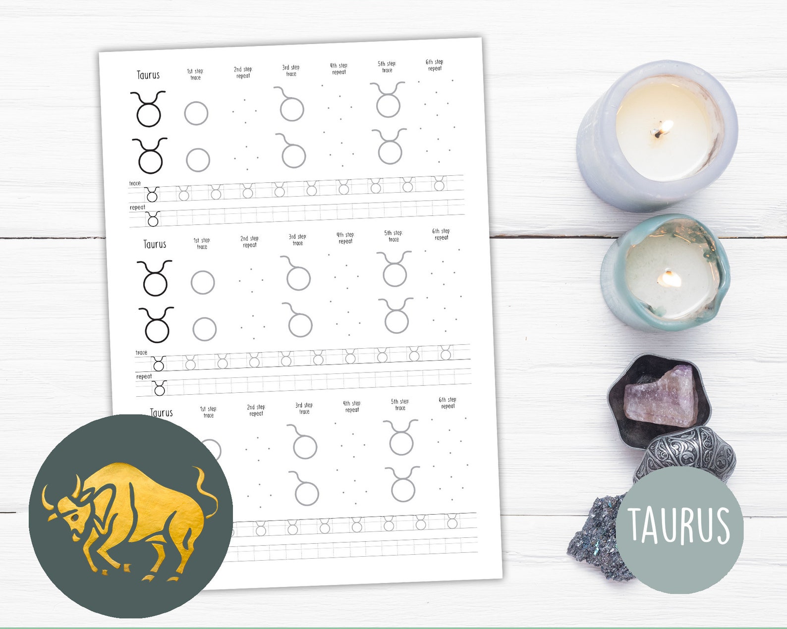 Zodiac Sign Symbols Practice Sheet, Hand Lettering, Drawing Practice ...