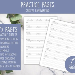 Printable Cursive Handwriting Worksheet, Hand Lettering, Handwriting ...