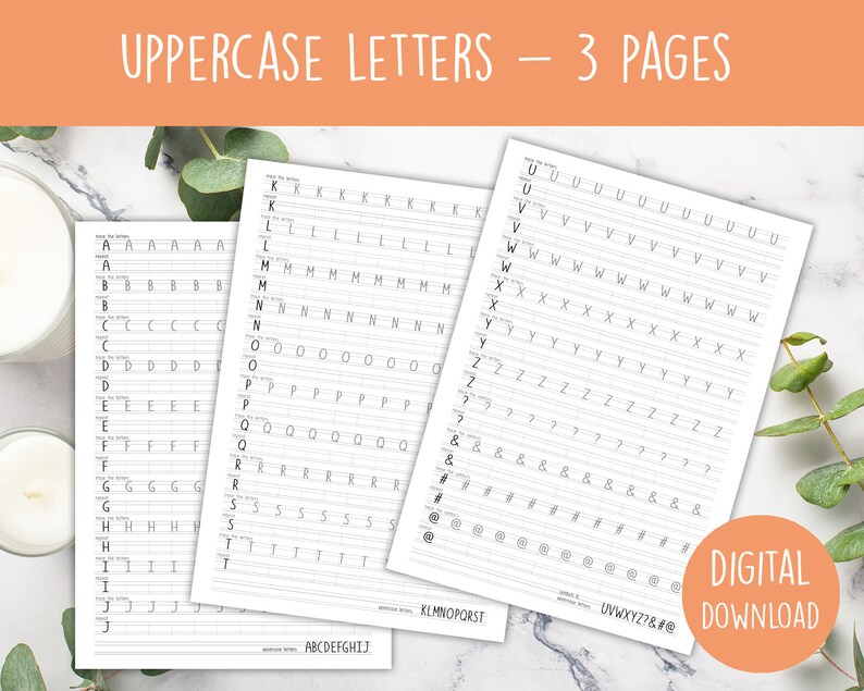 Printable Handwriting Worksheet, Hand Lettering, Handwriting Practice ...