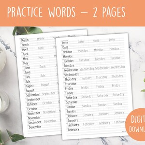 Printable Handwriting Worksheet, Hand Lettering, Handwriting Practice ...