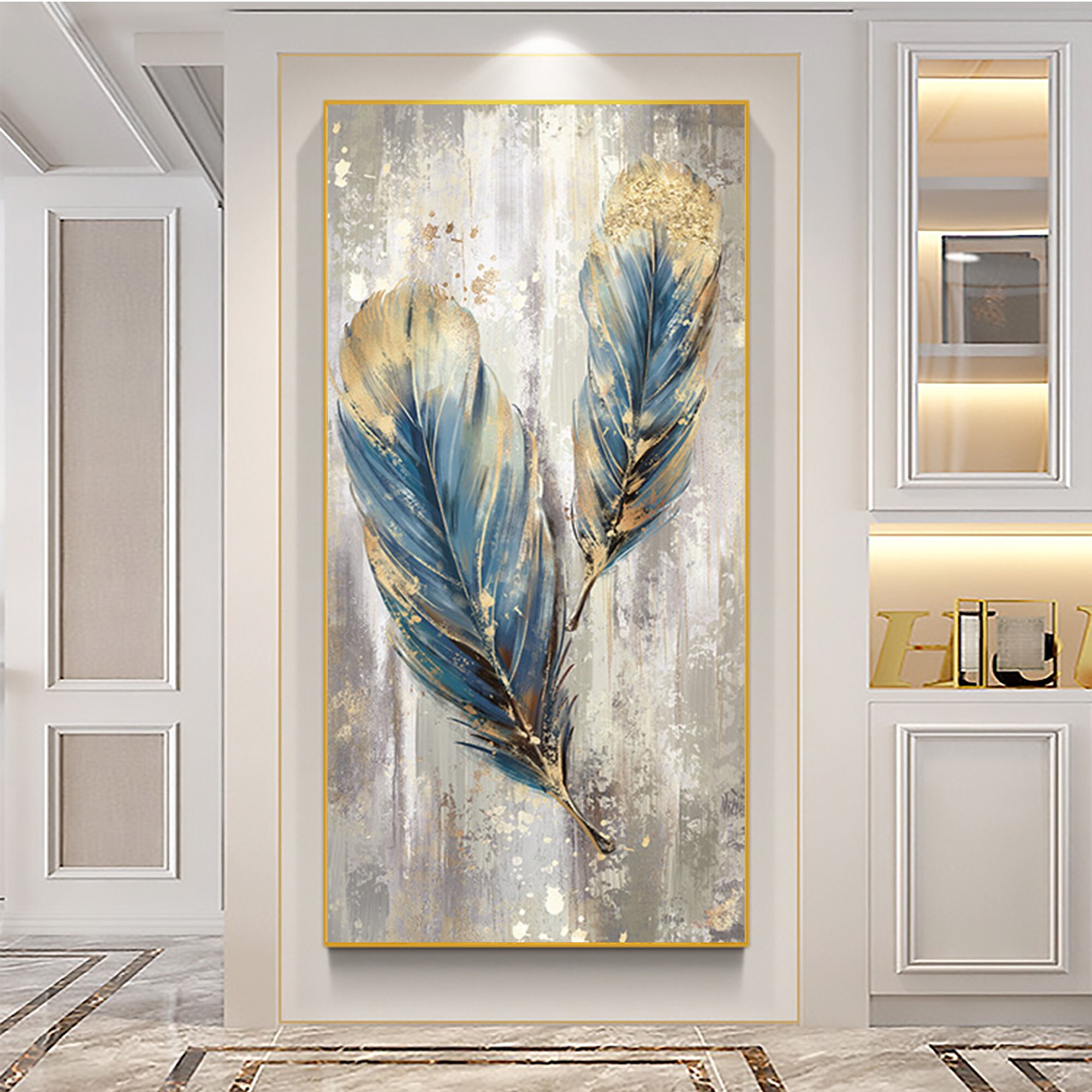 Feather Painting On Canvas