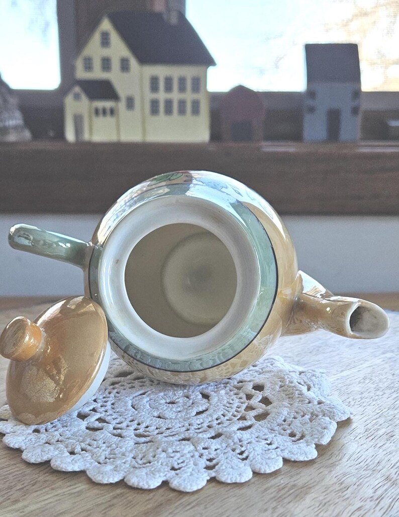 Vintage Lusterware Teapot | Hand-painted Floral, Made in Japan - Etsy