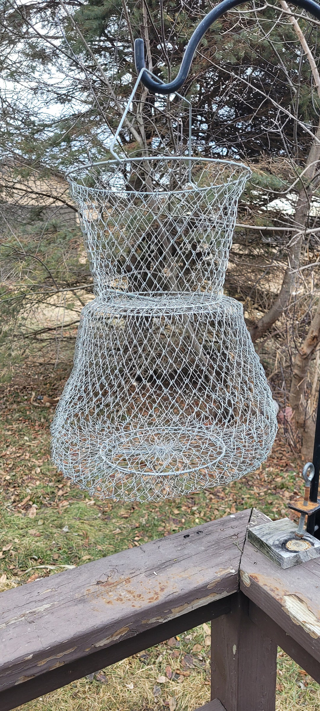 Vintage Metal Fishing Cage: Rustic Cabin Decor, DIY Upcycle Lamp - Etsy
