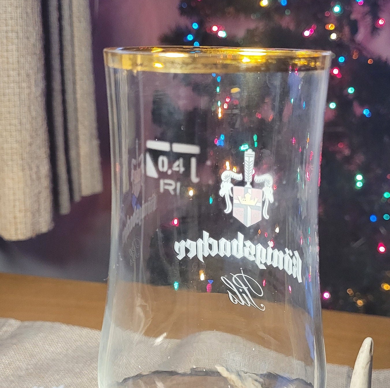 Vintage Konigsbacher Pils Beer Glass: Gold Rimmed Barware - Etsy
