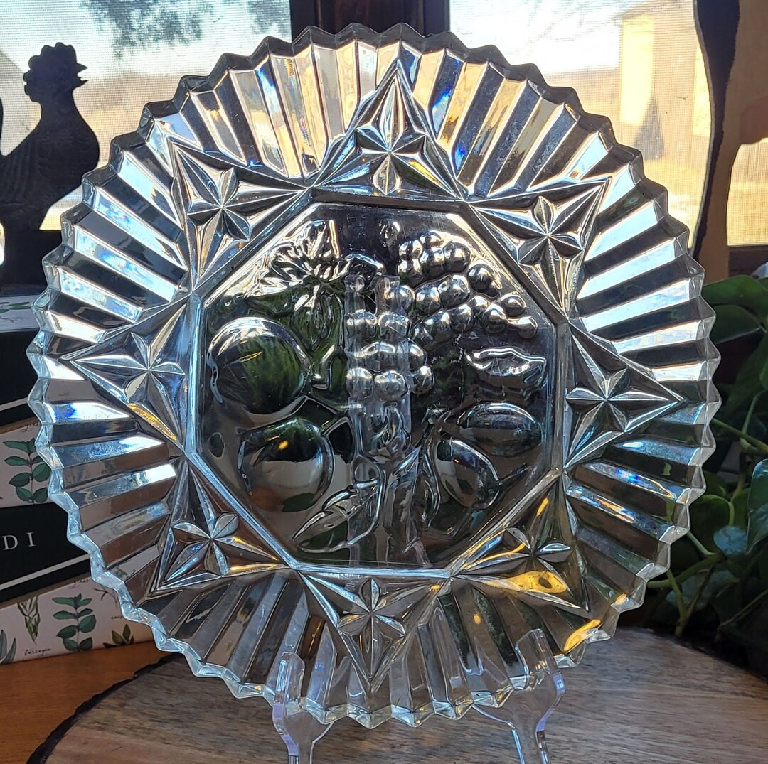 Federal Pioneer Pattern Vintage Cut Glass Platter Lovely Pressed Glass ...