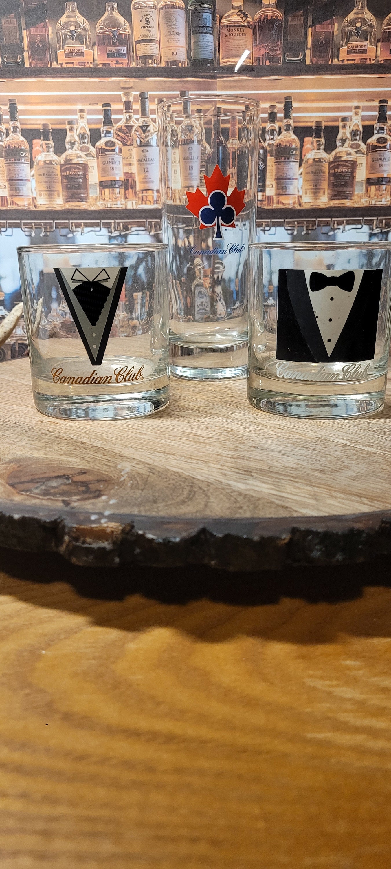 Canadian Club Bar Glasses Vintage Bar Glasses Canadian Club Tuxedo ...