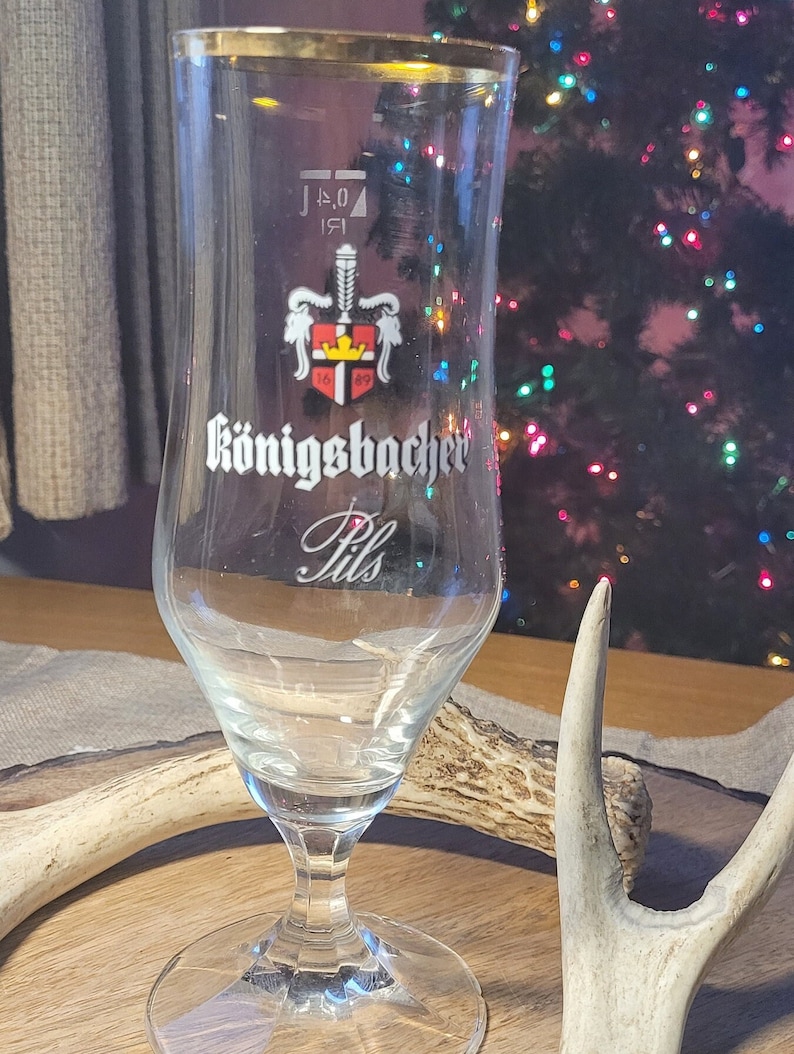 Vintage Konigsbacher Pils Beer Glass: Gold Rimmed Barware - Etsy