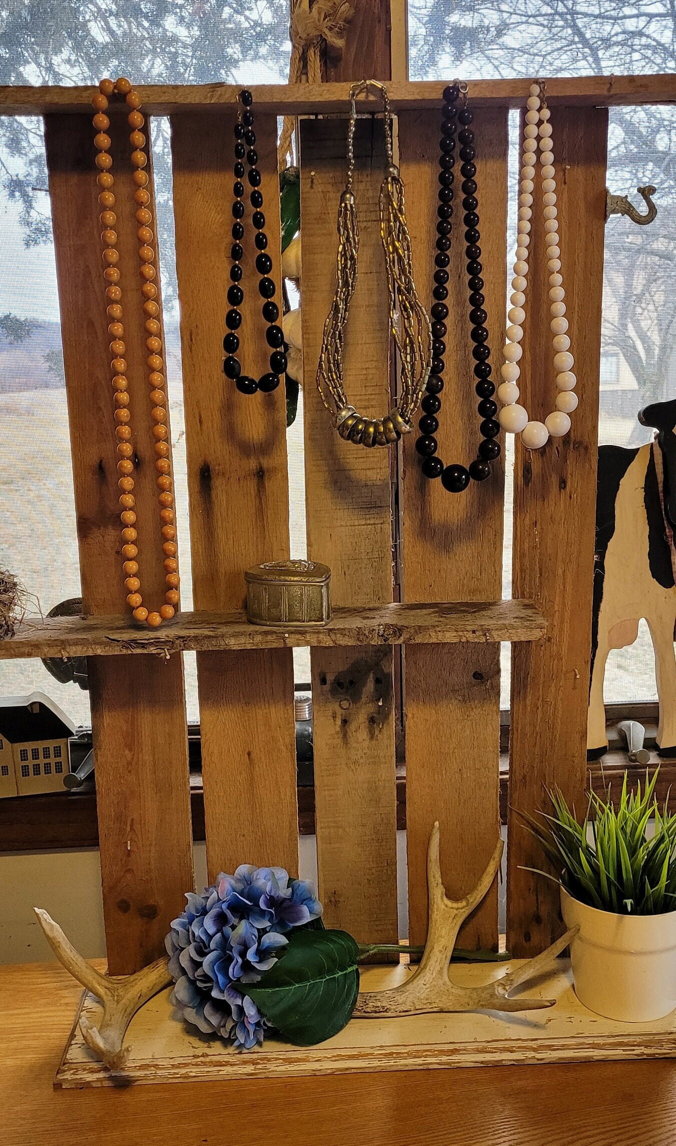 Wooden Display Shelf Pallet Wood Shelf Jewelry Hanger Craft Show ...