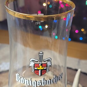 Vintage Konigsbacher Pils Beer Glass: Gold Rimmed Barware - Etsy