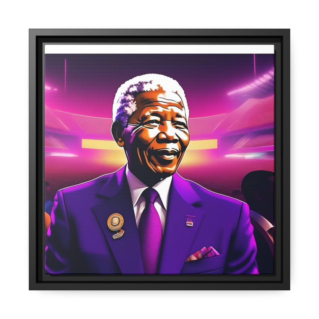 First African Nelson Mandela Matte Canvas, Black Frame - Etsy