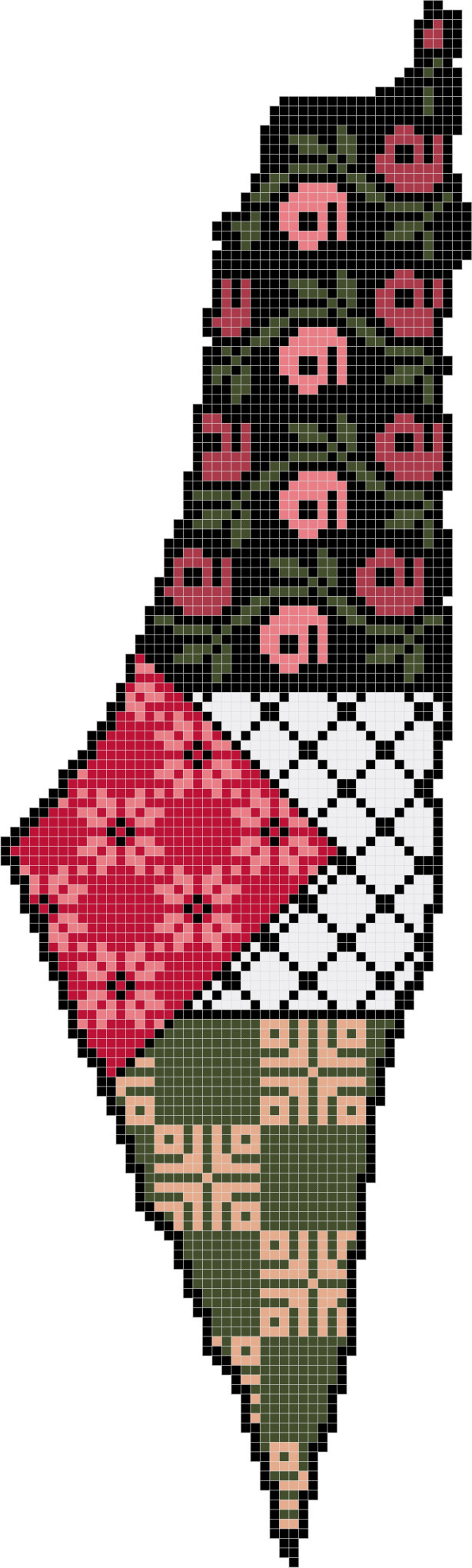 Palestinian Embroidery Motifs Map of Palestine Tatreez Map Pattern ...