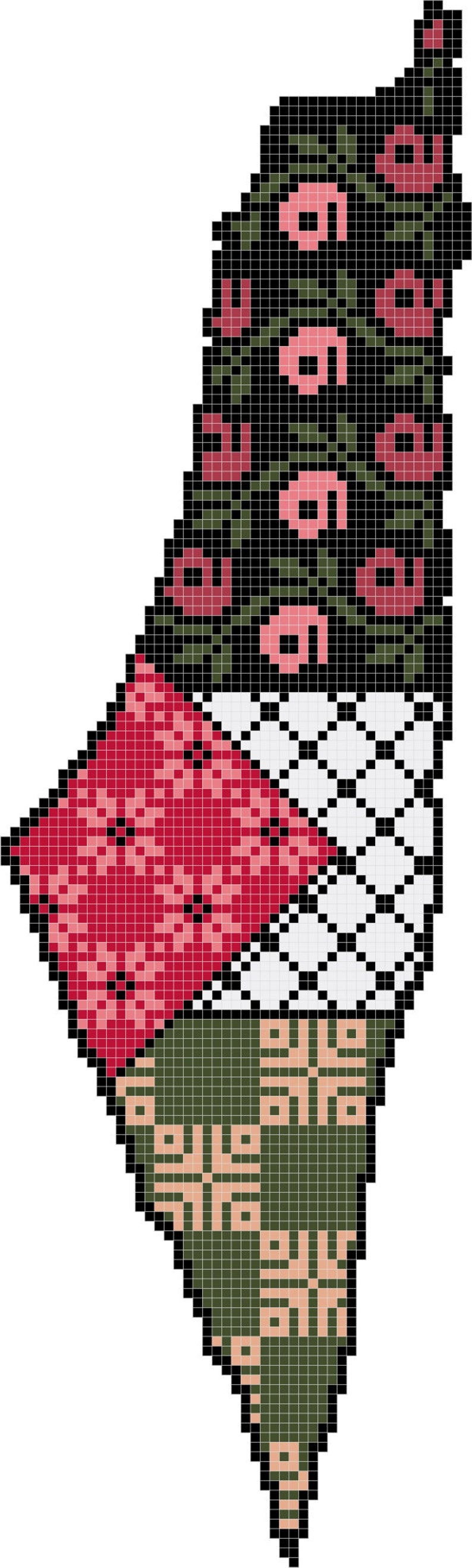 Palestinian Embroidery Motifs Map of Palestine Tatreez Map Pattern ...