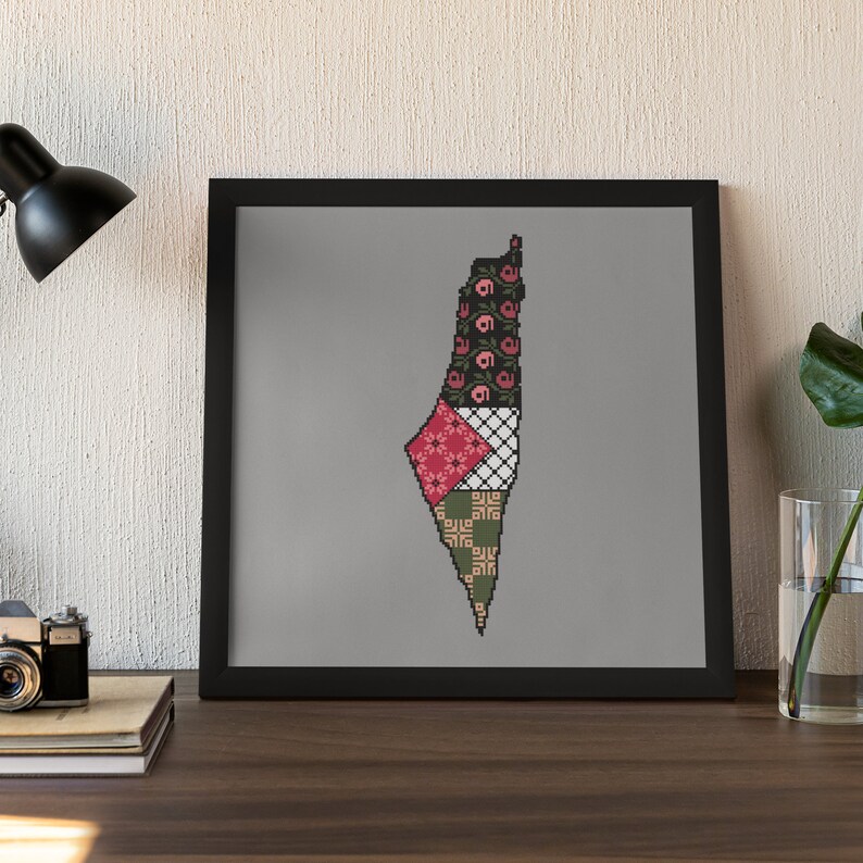 Palestinian Embroidery Motifs Map of Palestine Tatreez Map Pattern ...