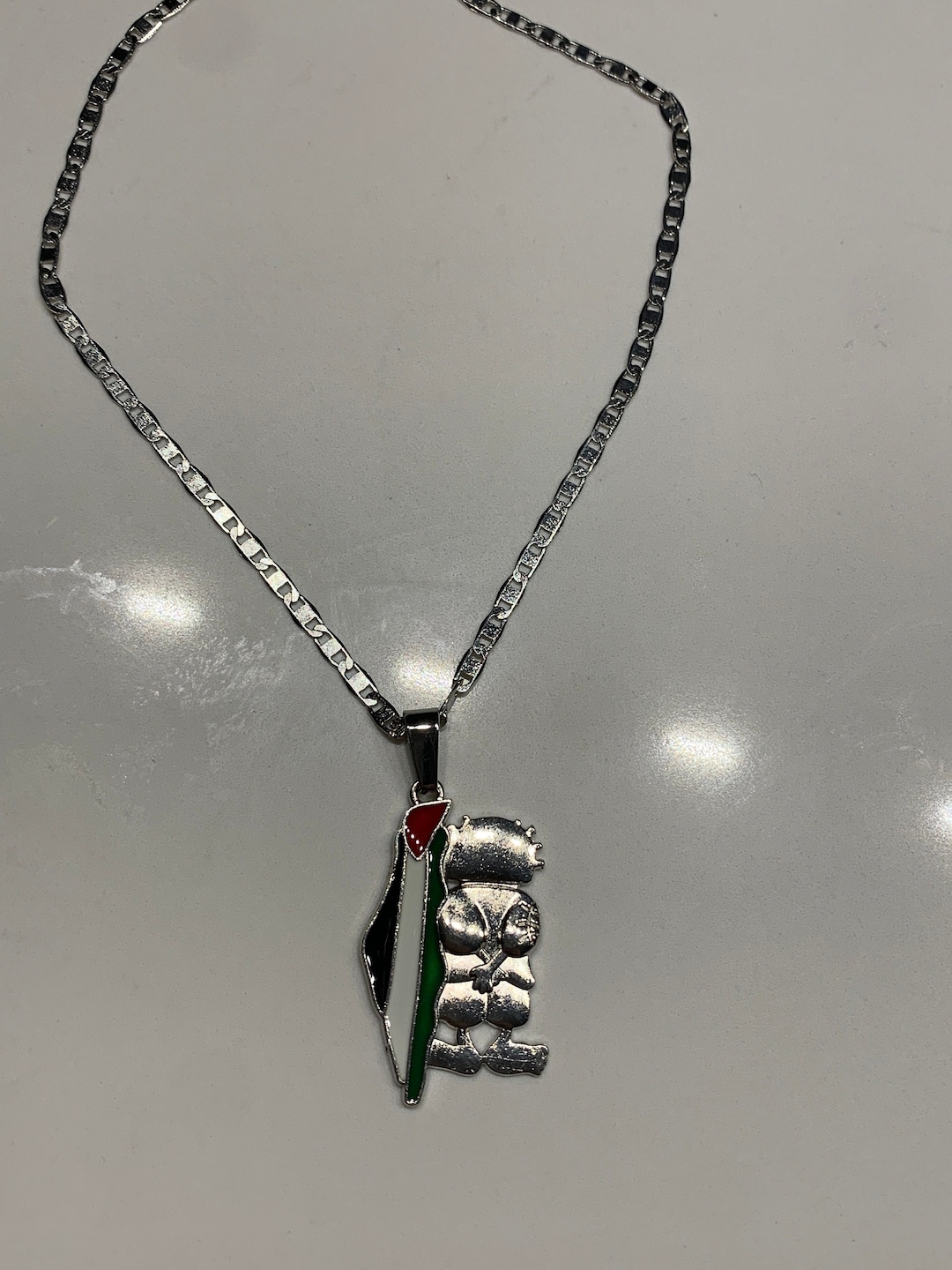 Handala Palestinian Idol Character Keffiyeh Necklace Hanthala Naji Al ...