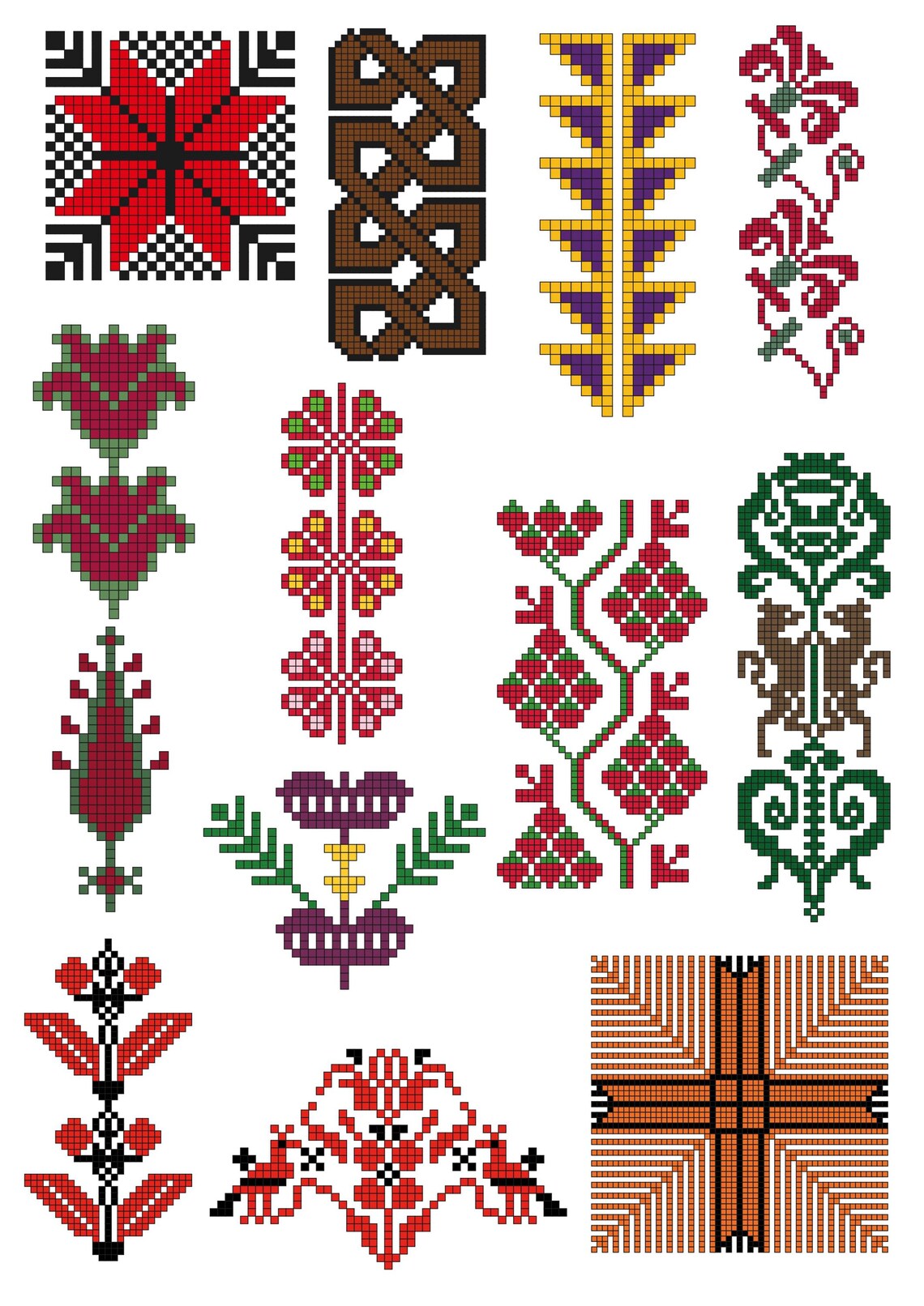 Cypress Tree Palestinian Embroidery Motifs Colouring Pages Printable ...