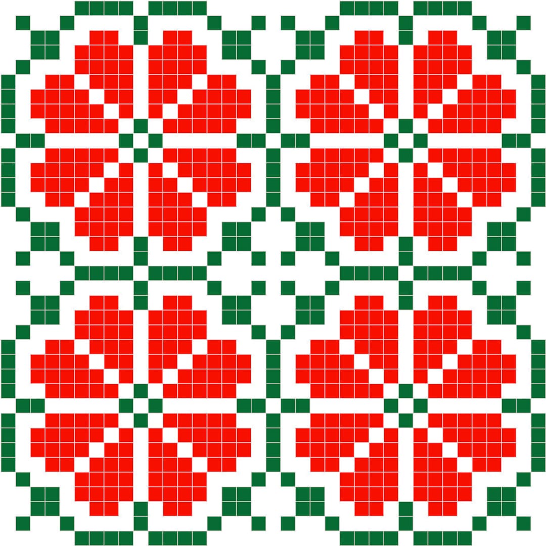 Cross Stitch Pattern for Damask Rose Ward Al Sham Palestinian ...