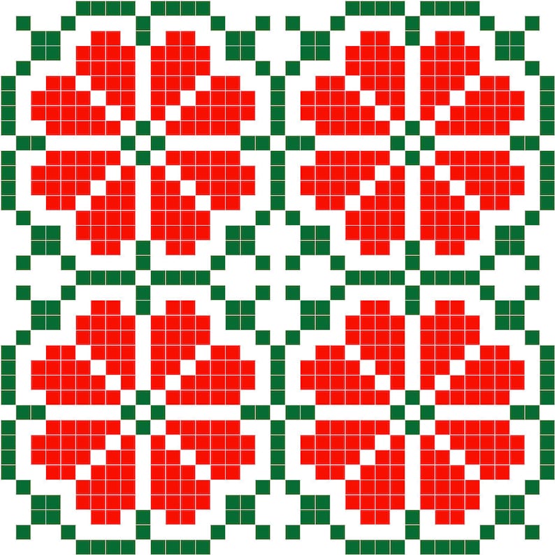 Cross Stitch Pattern for Damask Rose Ward Al Sham Palestinian ...