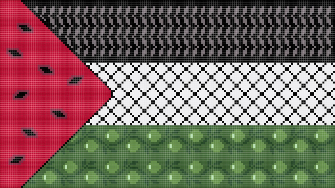 Palestinian Embroidery Motifs Flag of Palestine Tatreez Flag Pattern ...