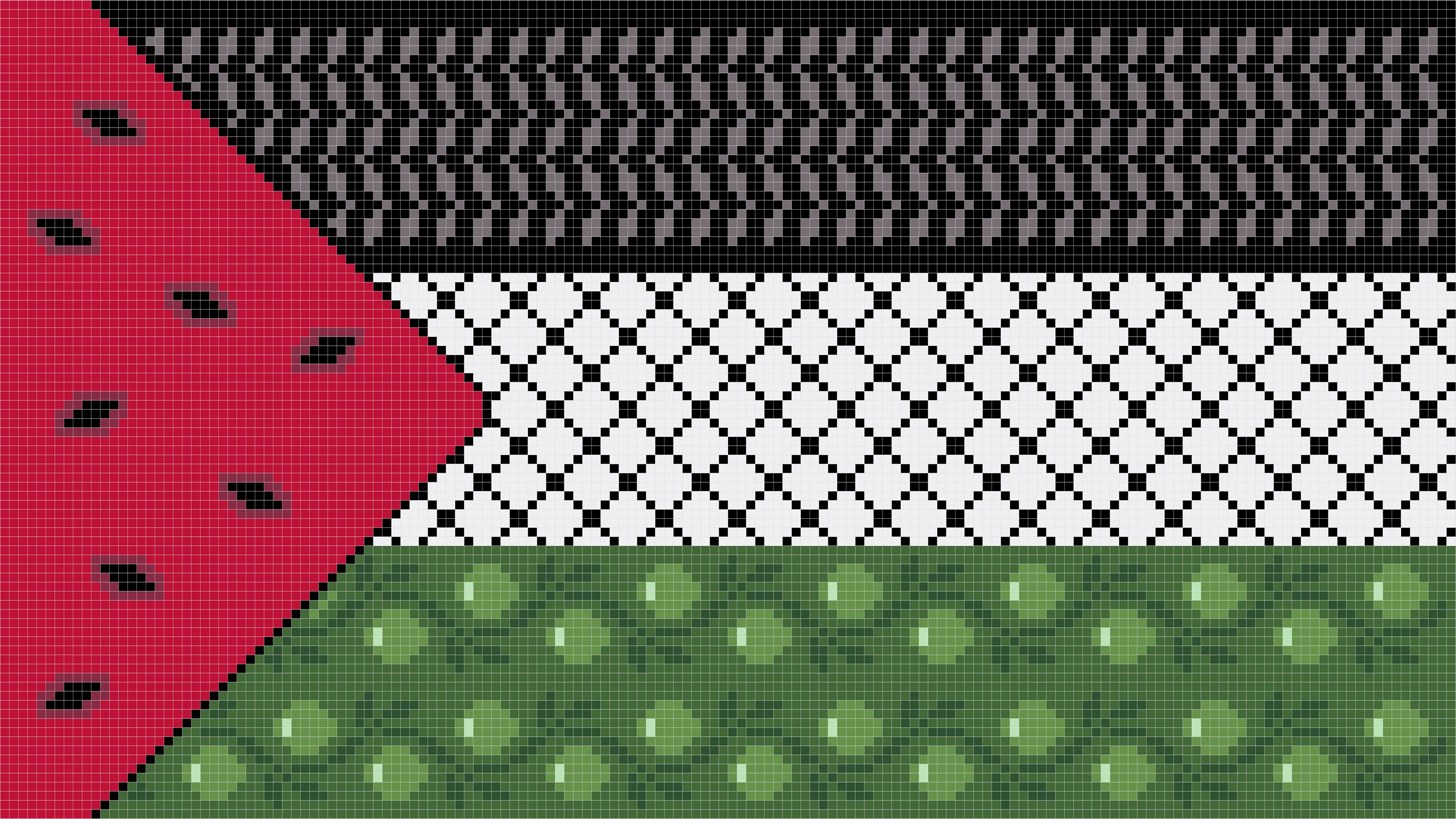 Palestinian Embroidery Motifs Flag of Palestine Tatreez Flag Pattern ...