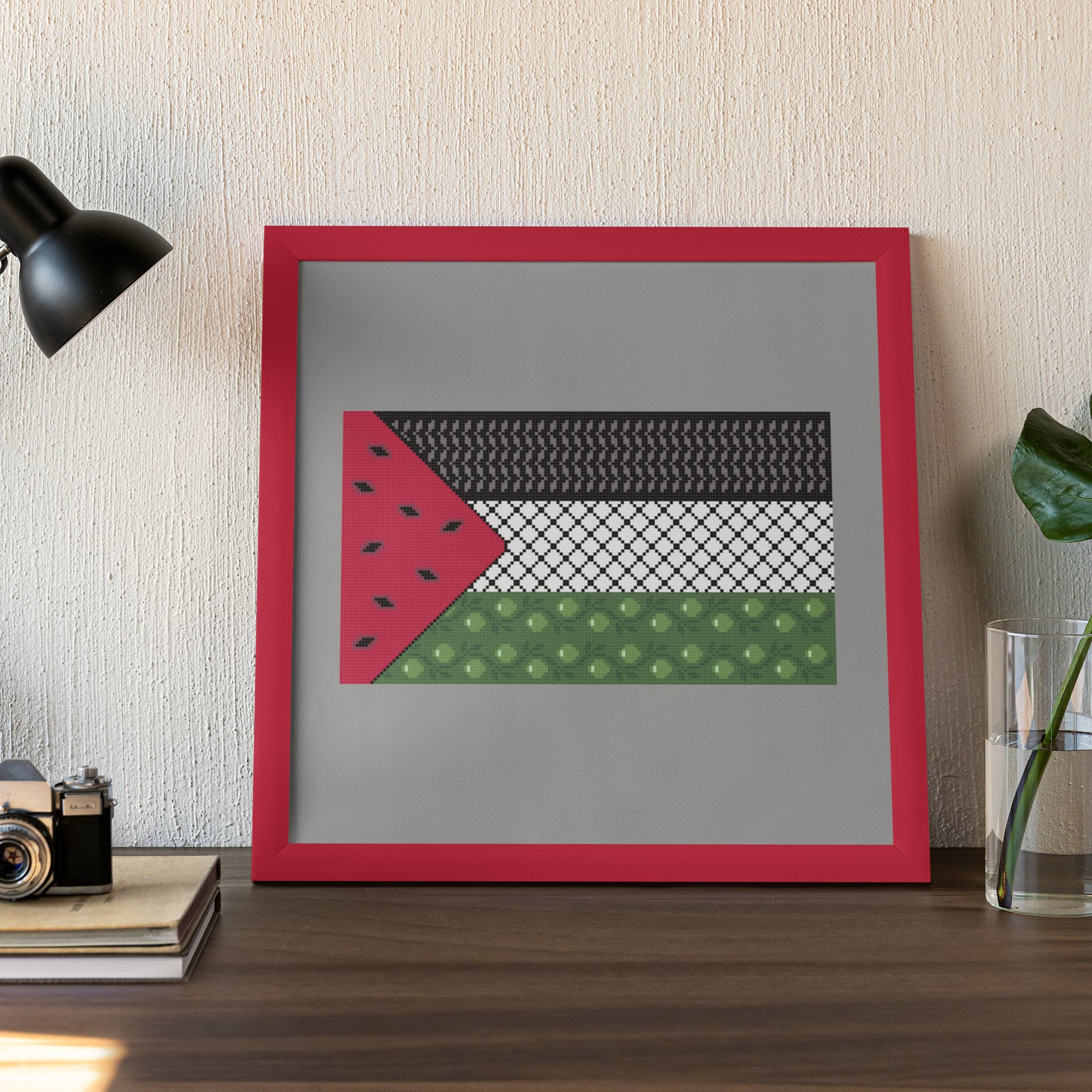 Palestinian Embroidery Motifs Flag of Palestine Tatreez Flag Pattern ...