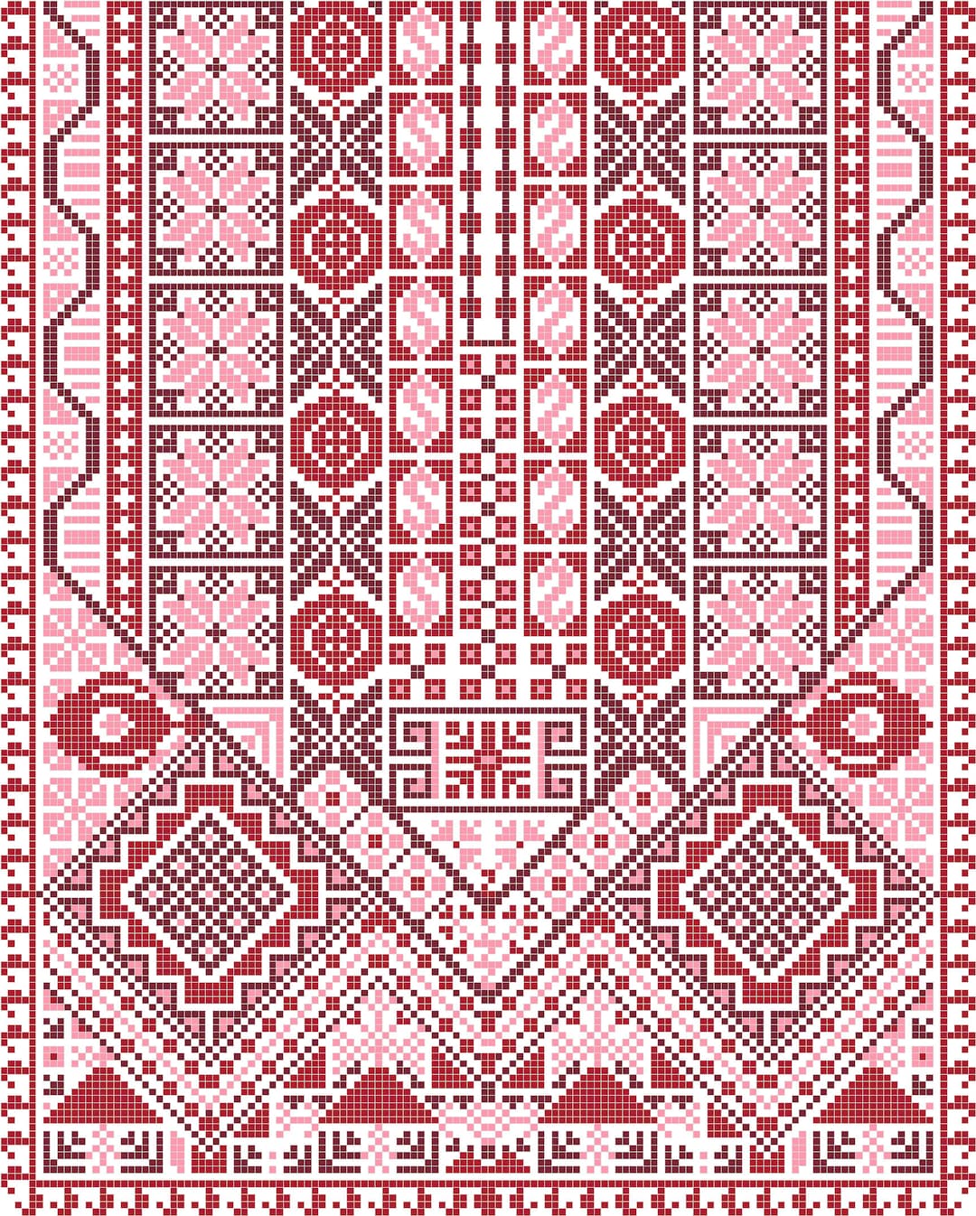 Palestinian Embroidery Motifs KABBA Qabah Pattern Fashion Al Ramla City ...